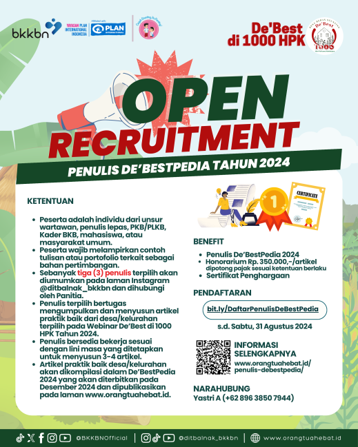 Open Recruitment Penulis De’BestPedia di 1000 HPK - 2024